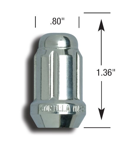 Gorilla Automotive 21631SD Small Diameter Wheel Locks (12mm x 1.50 Thread Size)