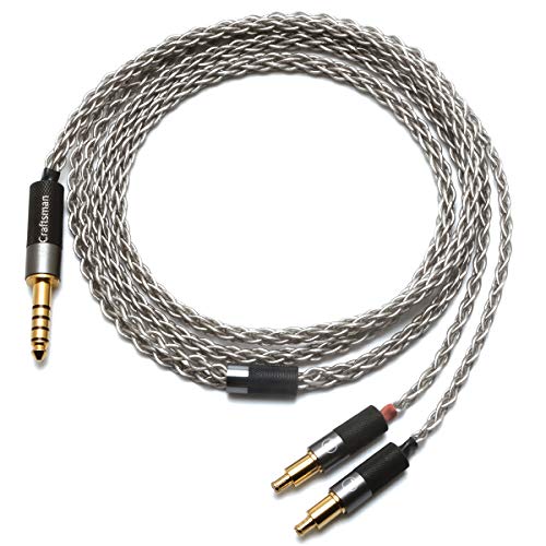 GUCraftsman 6N Single Crystal Silver Upgrade Headphones Cable 2.5mm/4.4mm Balanec Headphone Upgrade Cables for Audio Technica ATH-ESW990H MSR7B ESW950 AP2000 ES770H SR9 ADX5000 A2DC (4.4mm Plug)