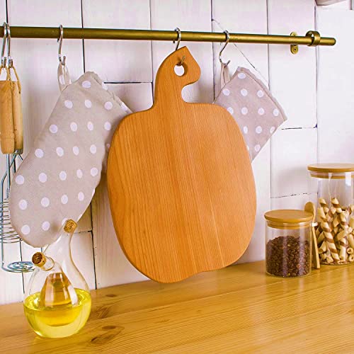 10x15β Fruit Apple Shaped Cutting Board Hardwood Platter Chopping with Handles - Solid Wood Beechwood Cutting Board Apple Shaped Cheese Serving Platter Hang Cut Wooden Charcuterie Bread Boards Large