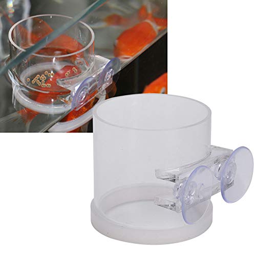 Fish Tank Suction Cup Feeder Acrylic Transparent Fish Ring Food Feeder Clear Fish Feeding Ring with Anti-Collision Strip for Aquarium Fish Tank
