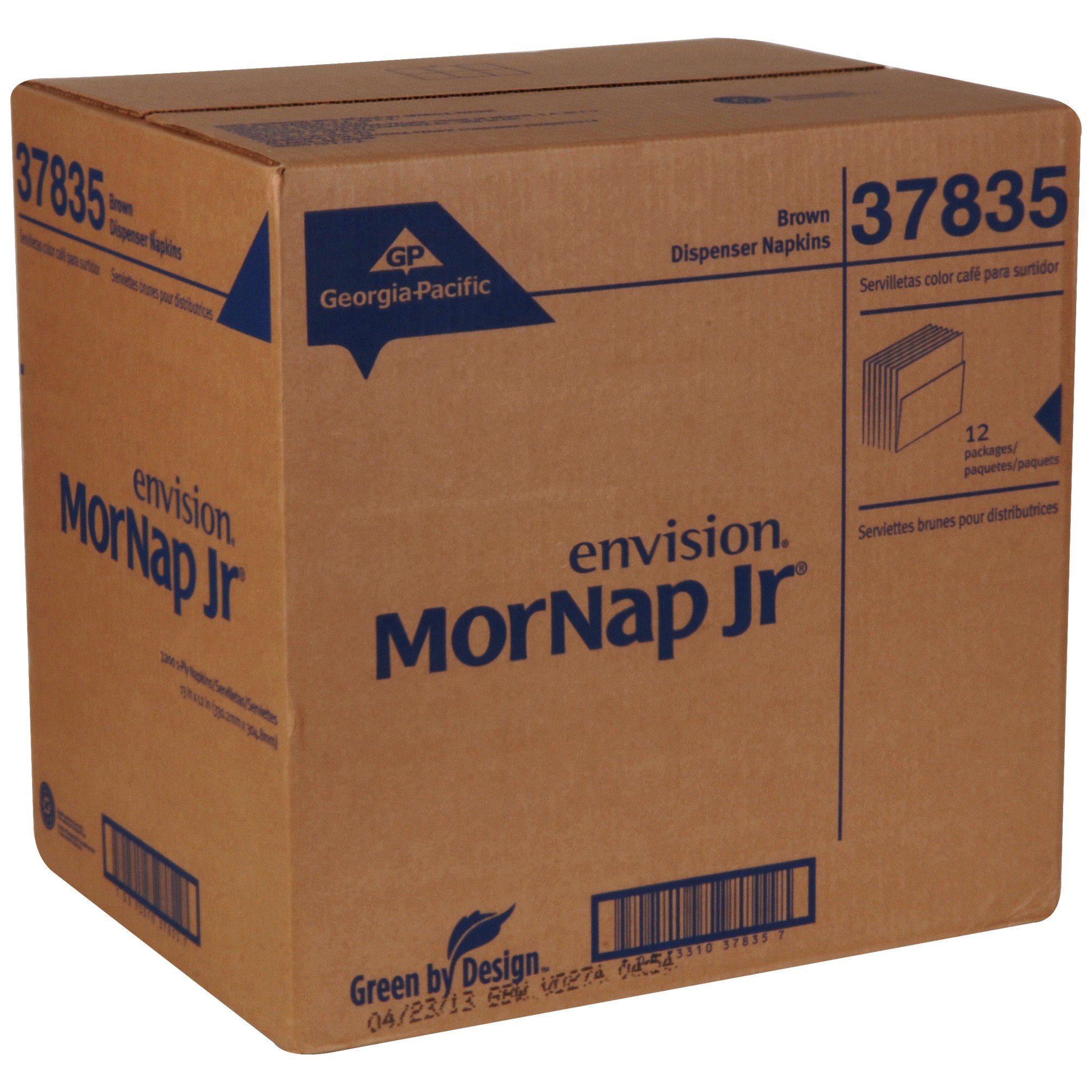GEORGIA-PACIFIC Dixie Full-Fold 1-Ply Napkin Refill (Previously Branded MorNap Jr.) by GP PRO (Georgia-Pacific), Brown, 37835, 600 Napkins Per Pack, 12 Packs Per Case
