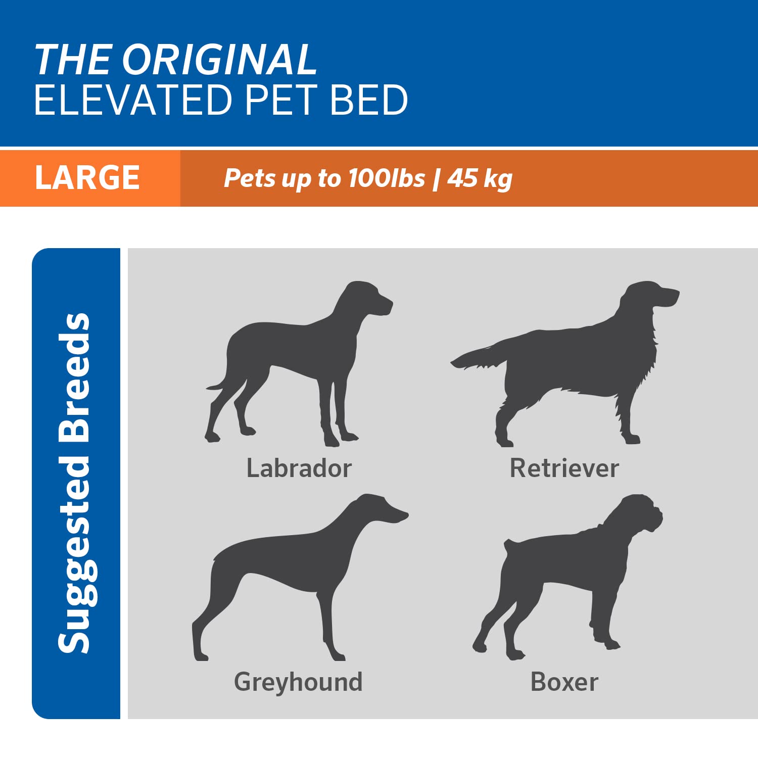 Coolaroo The Original Cooling Elevated Dog Bed, Indoor and Outdoor, Large, Nutmeg