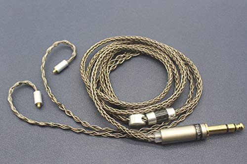Youkamoo 6.35mm 8 Core Silver Plated Braided Earphone Replacement Upgrade Cable Silver Plated Wire Earphone Cable for SE215 SE425 UE900s TIN Audio T2 T3 BGVP (MMCX)