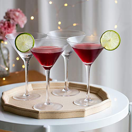 ELIXIR GLASSWARE Martini Glasses Set of 4 - Hand Blown Crystal Martini Glasses with Stem - Elegant Cocktail Glasses for Bar, Martini, Cosmopolitan, Manhattan, Gimlet, Pisco Sour 9oz, Clear…