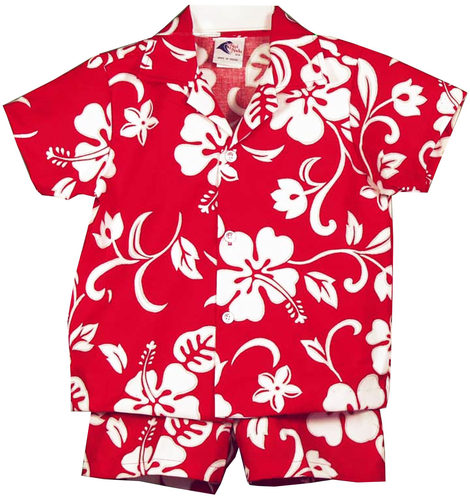 RJC Boy's Classic Hibiscus 2pc Set, Red, 2T
