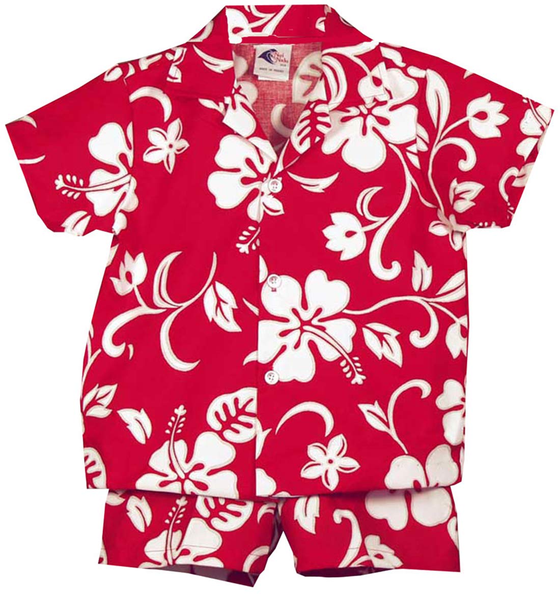RJC Boy's Classic Hibiscus 2pc Set, Red, 2T