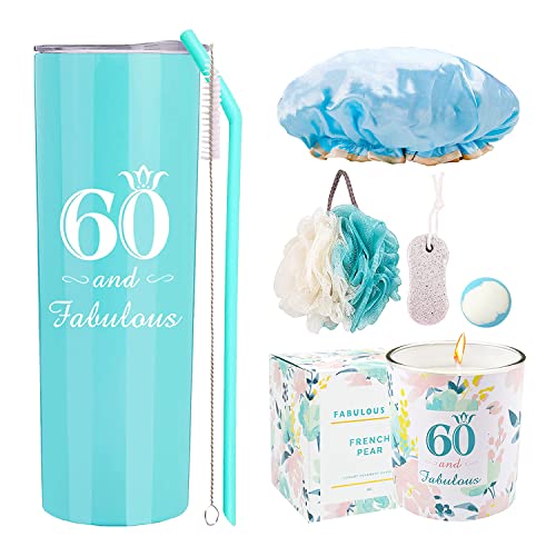 60th Birthday Gifts for Women, 60th Birthday Tumbler, 60 and Fabulous Tumbler, 60th Birthday Tumblers Gifts for Women, Happy 60th Birthday Gift, 60th Birthday Party Supplies, Happy 60th Birthday