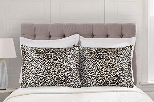 Luxury Satin Pillowcase with Zipper, King (1-Pack) Size, Jaguar Print (Silky Satin Pillow Case for Hair)