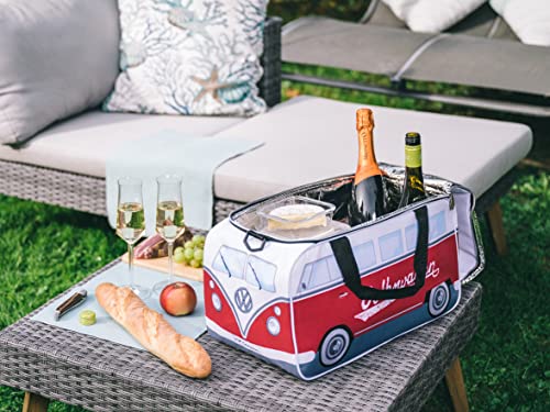BRISA VW Collection - Volkswagen Samba Bus T1 Camper Van Cooler Bag 25 l (White/Red)