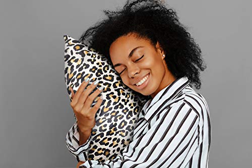 Luxury Satin Pillowcase with Zipper, King (1-Pack) Size, Jaguar Print (Silky Satin Pillow Case for Hair)