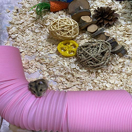 Hamster Fun Tunnel Pet Mouse Plastic Tube Toys Small Animal Foldable Exercising Training Hideout Tunnels with Cute pet Toys for Guinea Pigs,Gerbils,Rats,Mice,Ferrets and Other Small Animals (Blue)