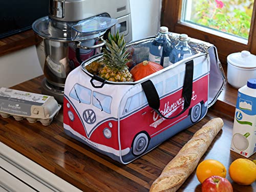 BRISA VW Collection - Volkswagen Samba Bus T1 Camper Van Cooler Bag 25 l (White/Red)
