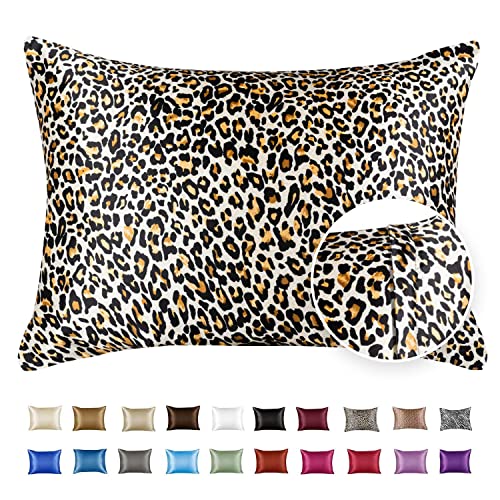Luxury Satin Pillowcase with Zipper, King (1-Pack) Size, Jaguar Print (Silky Satin Pillow Case for Hair)