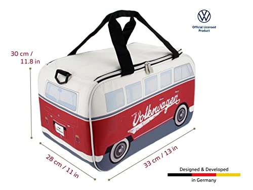 BRISA VW Collection - Volkswagen Samba Bus T1 Camper Van Cooler Bag 25 l (White/Red)