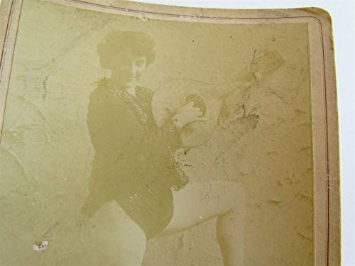 VICTORIAN antique CABINET PHOTO ACTRESS ALLIE VIVIAN w/MANDOLIN by NEWSBOY