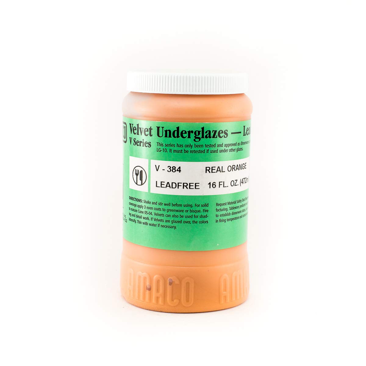 AMACO Velvet Underglaze, Pint, Real Orange V-384, Each
