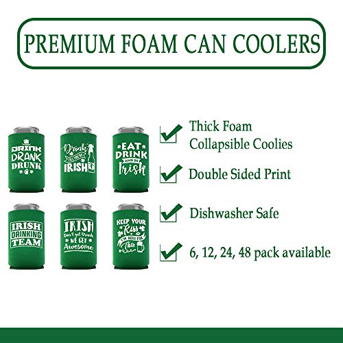 Veracco Keep Your Kiss I'm Here For This Irish Don't get Drunk We Get Awsome Stadium Party Cup St Patricks DayCan Coolie Holder Party Favors Decorations (Green, 6)