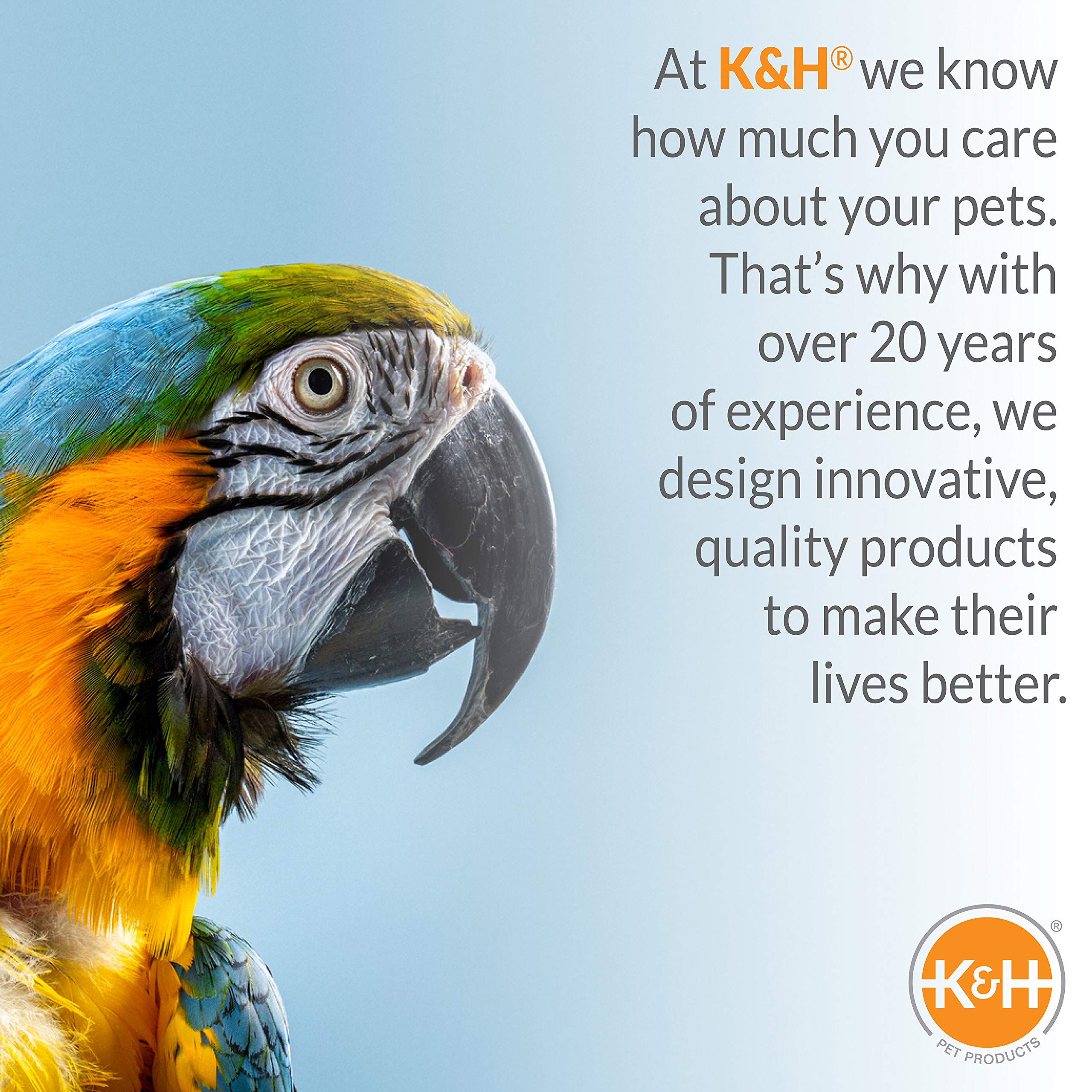 K&H Pet Products Snuggle-Up Bird Cage Heater, Bird Cage Accessory, Exotic Bird Warming Panel for Medium/Large Exotic Birds Like Parrot, Cockatoo, Macaw, African Gray - Large 7 X 4in Gray 12V