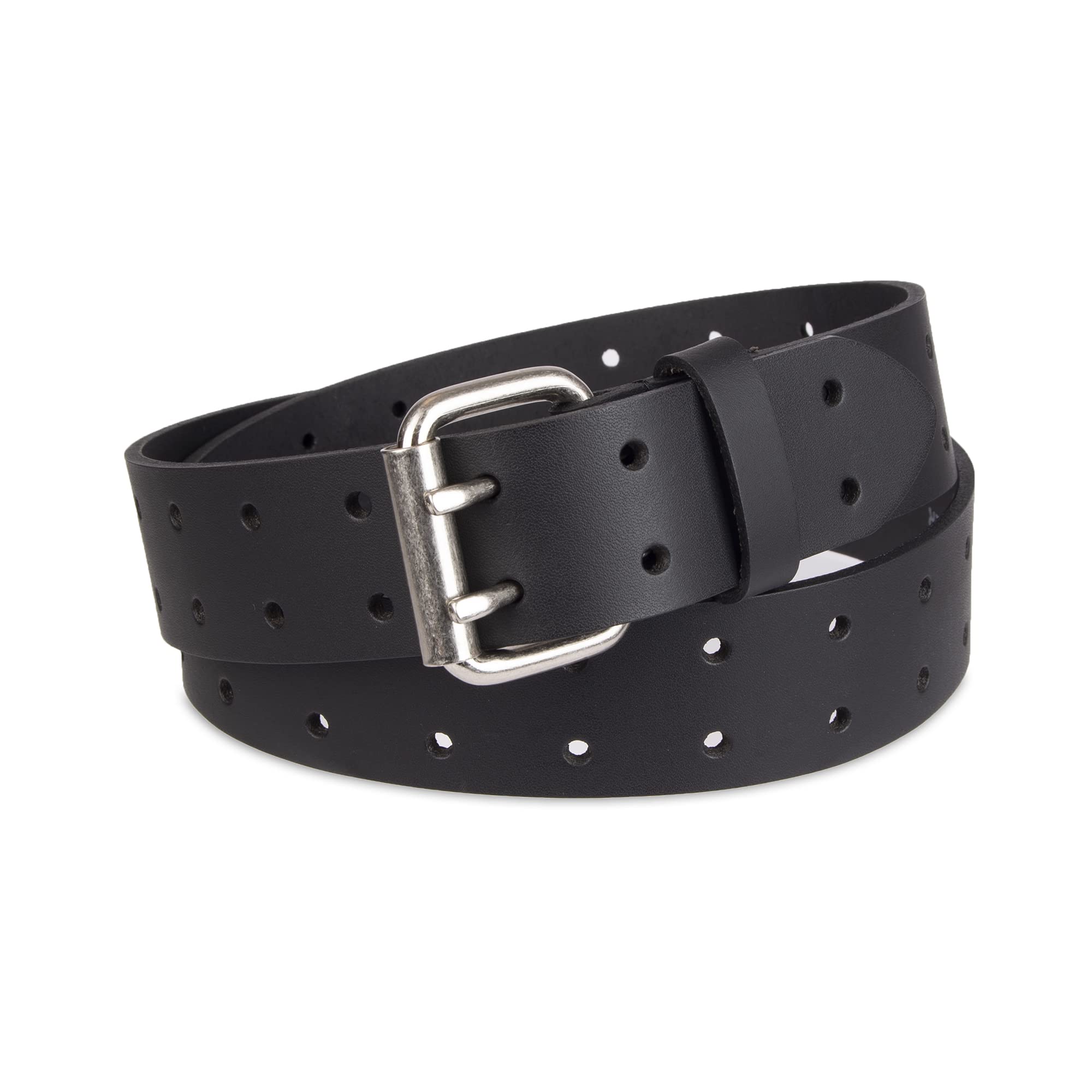 Dickies Men's Big & Tall Leather Double Prong Belt, Black, 2X (46-48)