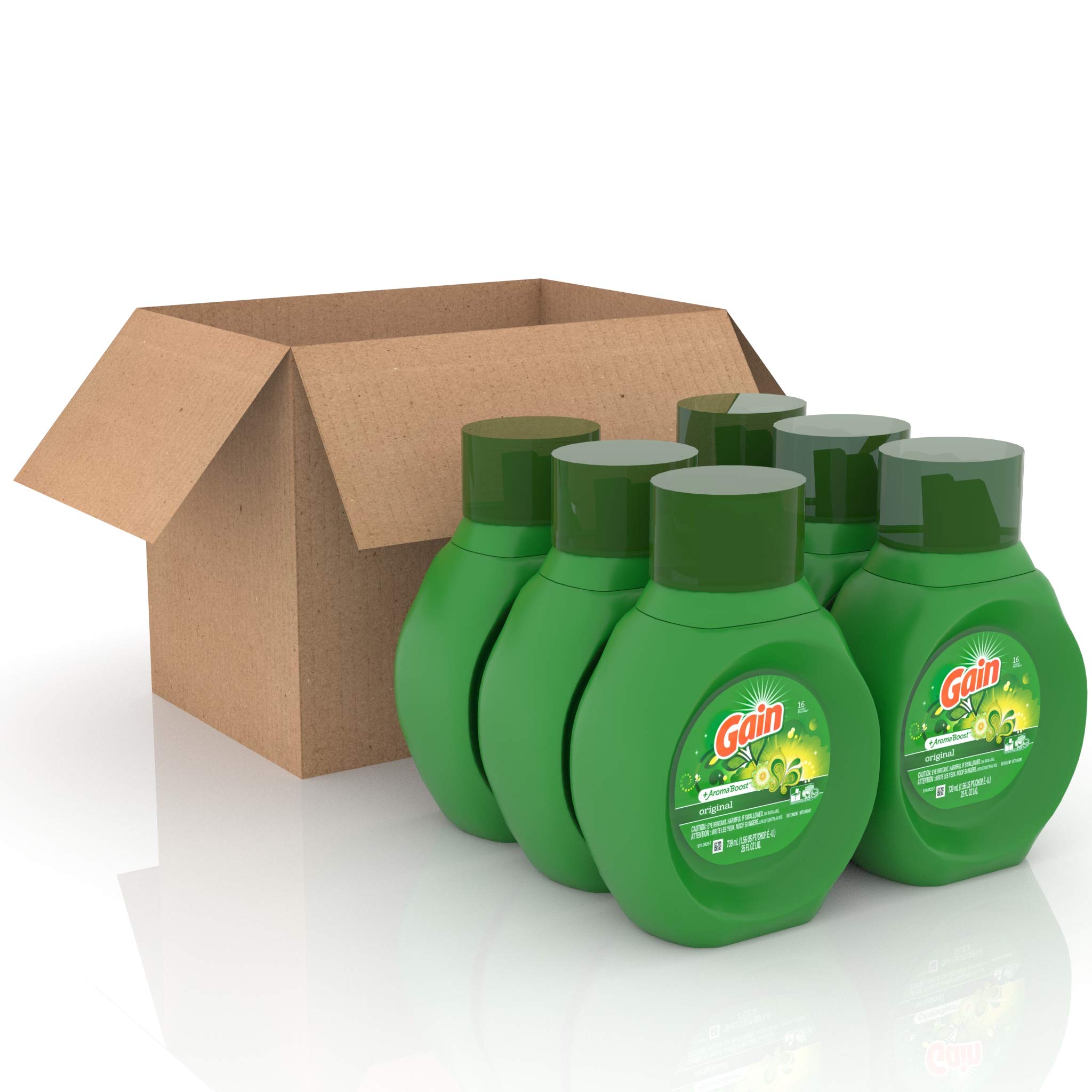 GAIN Liquid Laundry Detergent Original 16 Loads 25 Fl Oz, Pack of 6