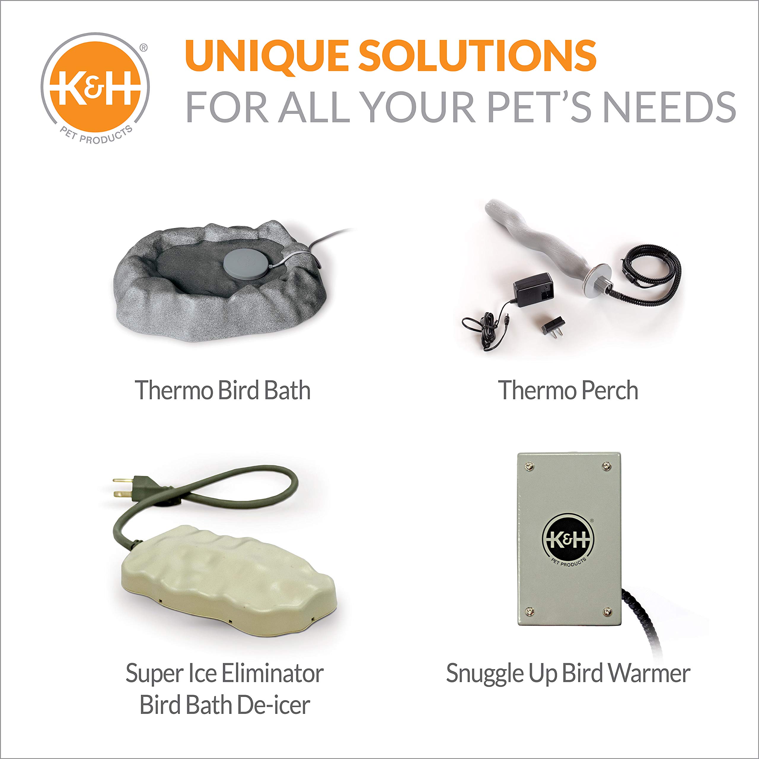 K&H Pet Products Snuggle-Up Bird Cage Heater, Bird Cage Accessory, Exotic Bird Warming Panel for Medium/Large Exotic Birds Like Parrot, Cockatoo, Macaw, African Gray - Large 7 X 4in Gray 12V