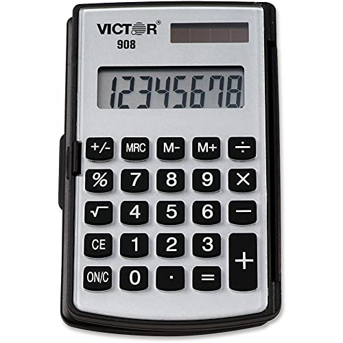 Victor 908 Standard Function Calculator, Black, 2.9" x 4.4" x 0.4"