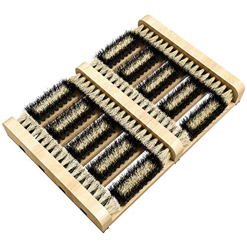 SCRUBIT Boot Scraper Brush β Flat Door Scrubber Mat - All Weather Shoes & Boots Cleaner, Removes Snow, Sand and Mud β 14.2 x 10 in. (1)