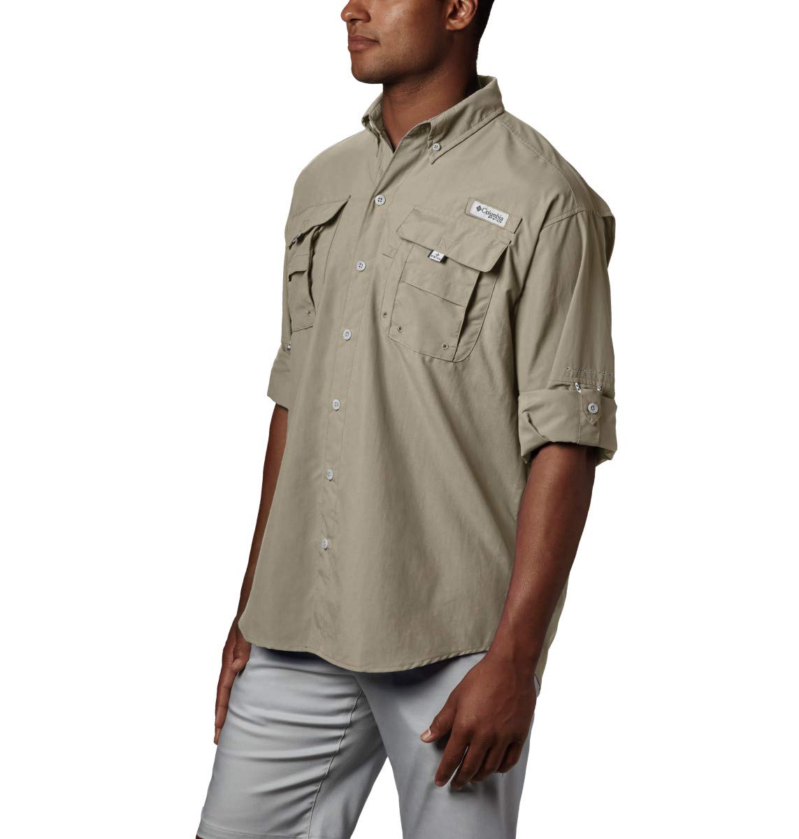 Columbia Men's Bahama II Long Sleeve Shirt,Fossil,X-Large