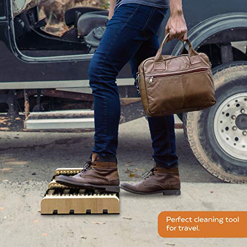 SCRUBIT Boot Scraper Brush β Flat Door Scrubber Mat - All Weather Shoes & Boots Cleaner, Removes Snow, Sand and Mud β 14.2 x 10 in. (1)