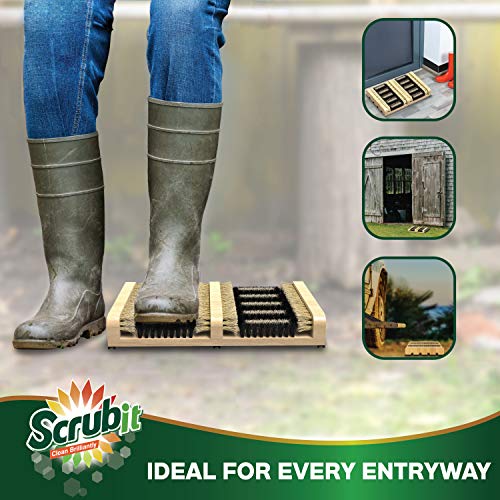 SCRUBIT Boot Scraper Brush β Flat Door Scrubber Mat - All Weather Shoes & Boots Cleaner, Removes Snow, Sand and Mud β 14.2 x 10 in. (1)