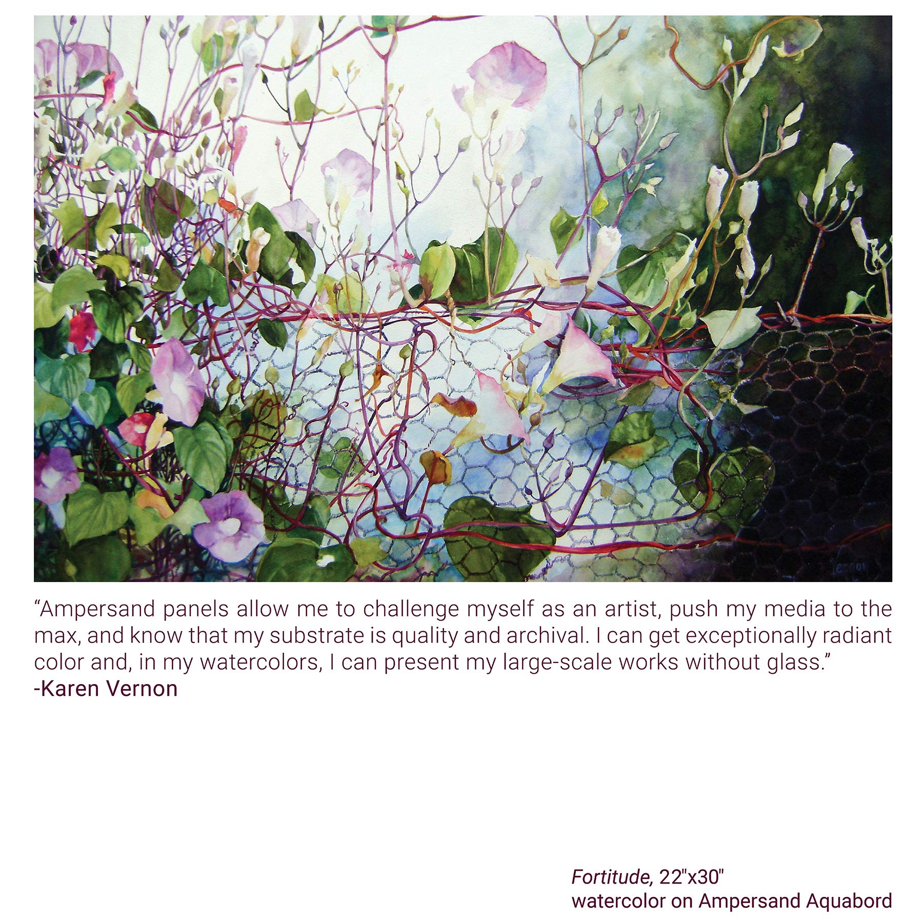 Ampersand Art Supply Watercolor Painting Panel: Museum Series Aquabord, 1/8 Inch Flat Profile, 5" x 7" - Pack of 3