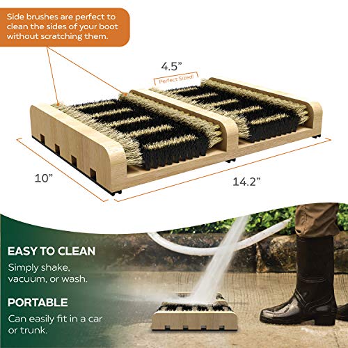 SCRUBIT Boot Scraper Brush β Flat Door Scrubber Mat - All Weather Shoes & Boots Cleaner, Removes Snow, Sand and Mud β 14.2 x 10 in. (1)