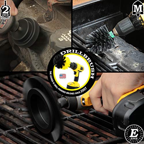 Drill Brush Power Scrubber by Useful Products - Grill Cleaning Brush Drill Attachment 3 Piece Set - Drill Brush Cleaning Tool - Baked on Food Remover Brush - Black Bristle Brush Attachment
