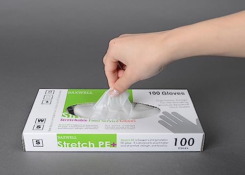 Daxwell Food Safe Stretch Poly Gloves (Small, 1,000 Count) Non-Latex, Disposable, Food Handling Use, Powder Free, F10000225,White