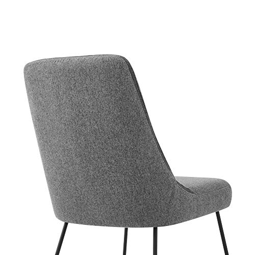 Armen Living Quartz Gray Fabric and Metal Dining Room Chairs-Set of 2, 34" H