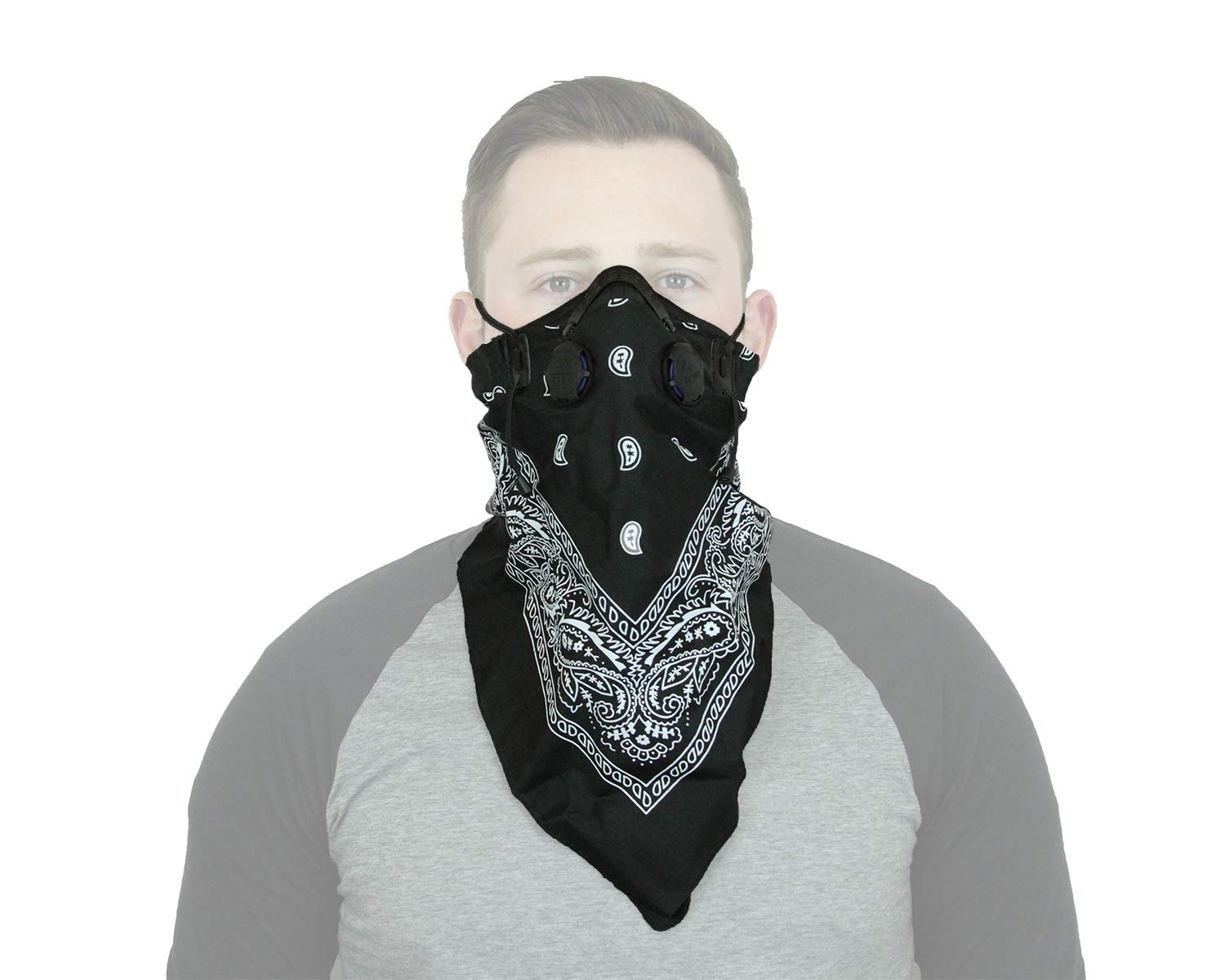 ATV TEK, Universal Bandana Style Dust Masks with Suspension Straps & 3D Nose Box - Black, XL