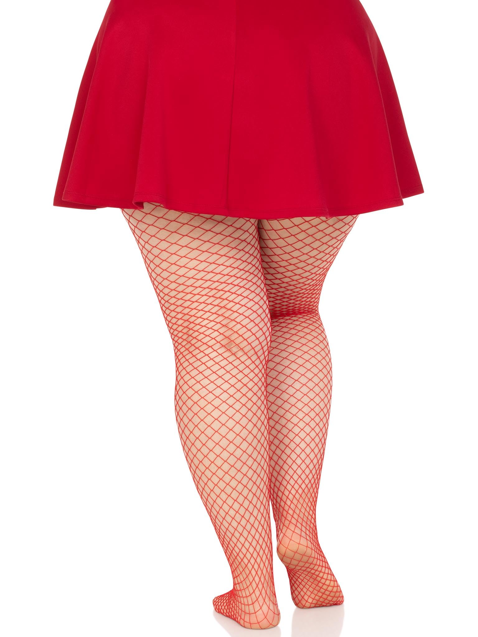Leg Avenue Women's Spandex Industrial Fishnet Tights, Red, One Size
