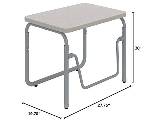 Safco Products AlphaBetter 2.0 Height – Adjustable Student Desk with Swinging Footrest Bar, Sit to Stand, 22"-30", Pebble Gray