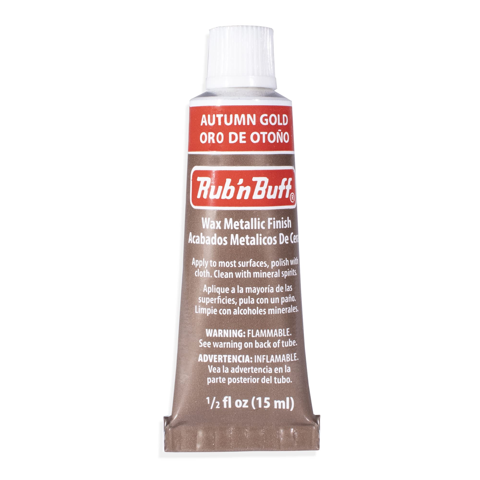 AMACO Rub n Buff Wax Metallic Finish - Rub n Buff Autumn Gold 15ml Tube - Versatile Gilding Wax for Finishing Furniture Antiquing and Restoration - Rub and Buff Colors Single Tube