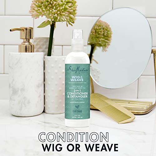 SheaMoisture 2in1 Conditioner and Detangler Leave-In Conditioner for Wig Tea Tree and Borage Seed Oil Paraben Free Conditioner 8 oz