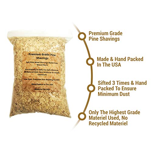Wood Smith USA Premium Pine Bedding | Dust Free, Soft Shavings | All Natural | Chicken Coops | Animal Bedding | Small Animals | Odor Control (4 Quart)
