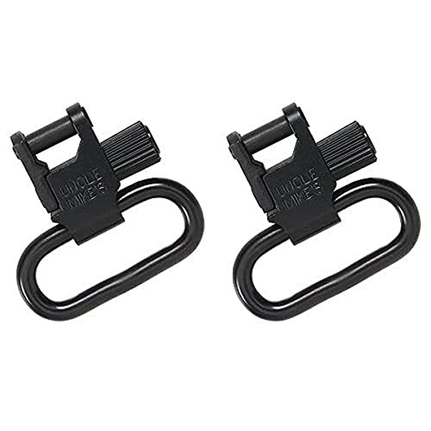Uncle Mike's Tri-Lock Quick Detach Blued Sling Swivel Set, 1 1/4-Inch, Black