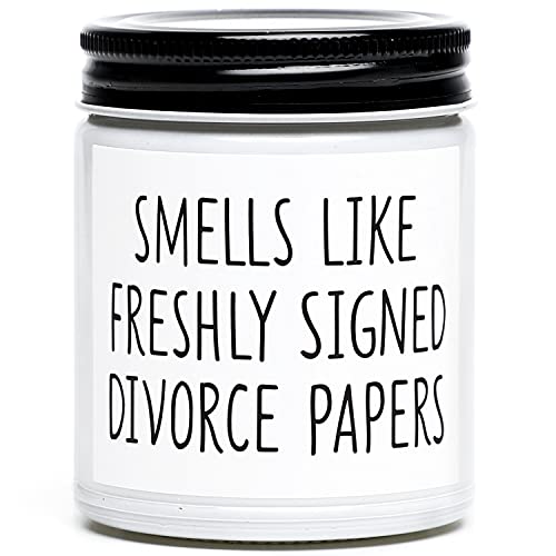 Funny Divorce Gifts for Women, Freshly Signed Divorce Papers Scented Candle, Unique Divorce, Break Up Gifts for Best Friends, Sister, BFF, Coworkers, Her