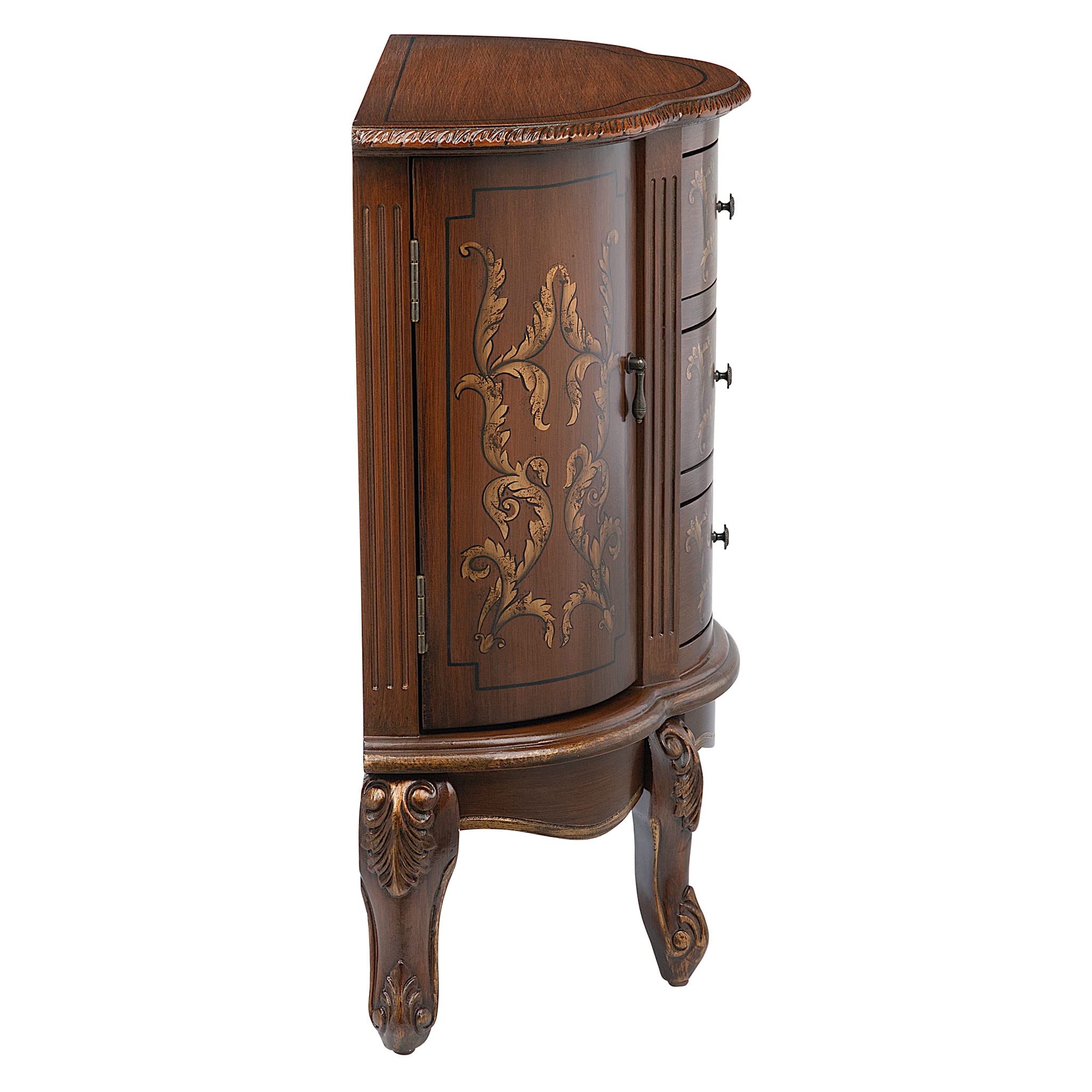 Design Toscano Villa Lucchesi Serpentine Console Table with Drawers and Cupbords, 32 Inches Wide, 13 Inches Deep, 30 Inches High, Full Color Finish