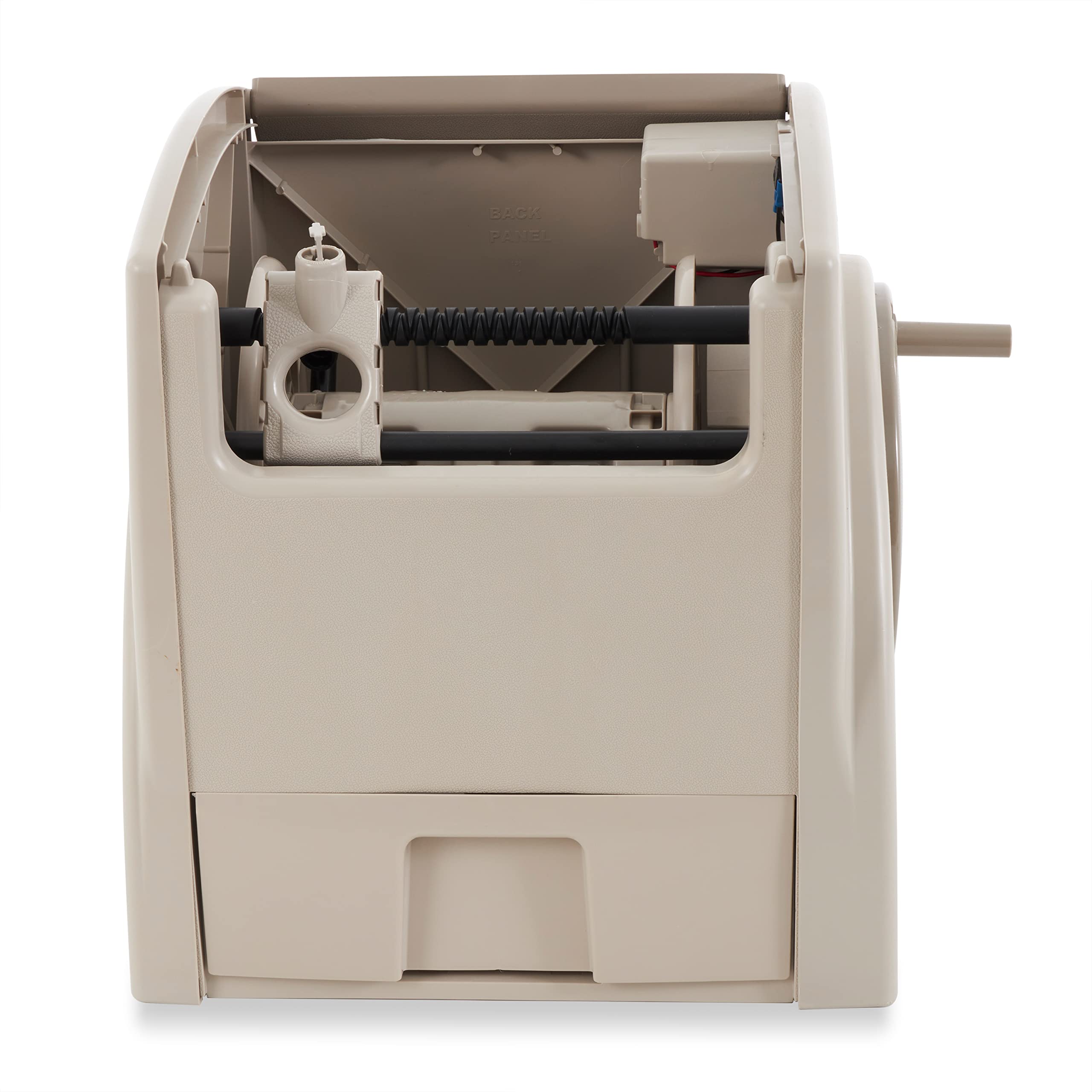 Suncast Automatic Rewind Garden Hose Reel, 100 ft. 5/8 in. Vinyl Hose Holder, Light Taupe
