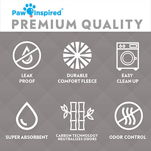 Paw Inspired Washable Guinea Pig Cage Liners | Fleece Bedding for Guinea Pigs Ferrets, Rabbits, Hamsters, Small Animals | Bamboo Charcoal Odor Controlling Absorbent Pee Pads (12" x 12", 2 ct.)