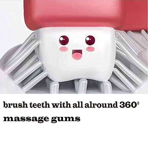 newrichbee 4 Packs Kids Toothbrush,Food Grade Silicone Head,Lovely Kids 360 U Shaped Toothbrush for Ages 2-8