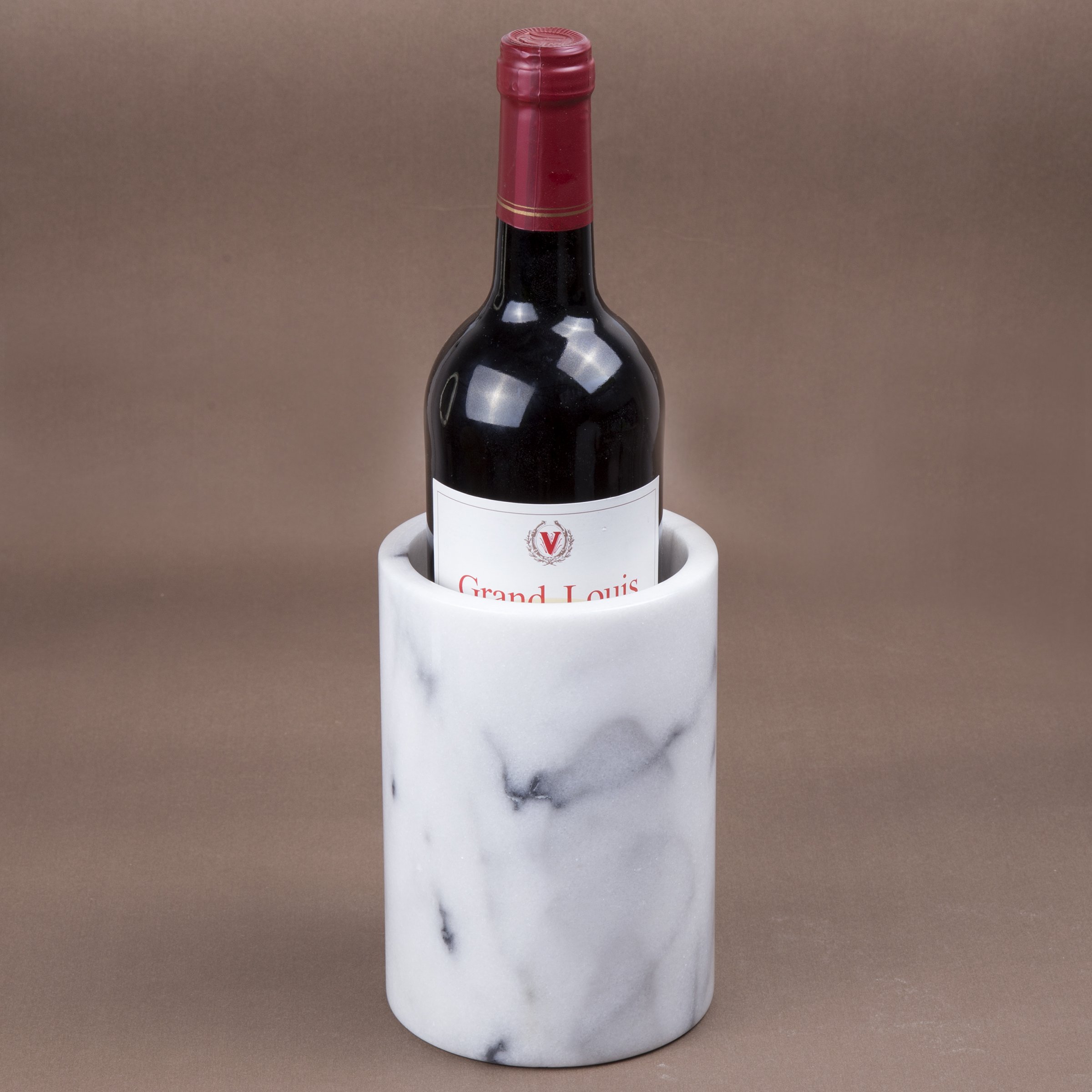 Creative Home Natural Marble Wine Cooler Champagne Chiller Bucket Tool Crock Utensil Holder Kitchen Countertop Organizer, Off-White (Patterns May Vary)