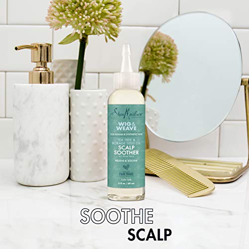 SheaMoisture Scalp Soother Oil Serum for Wig and Weave Tea Tree and Borage Seed Oil Paraben Free Scalp Treatment, 2 Ounce