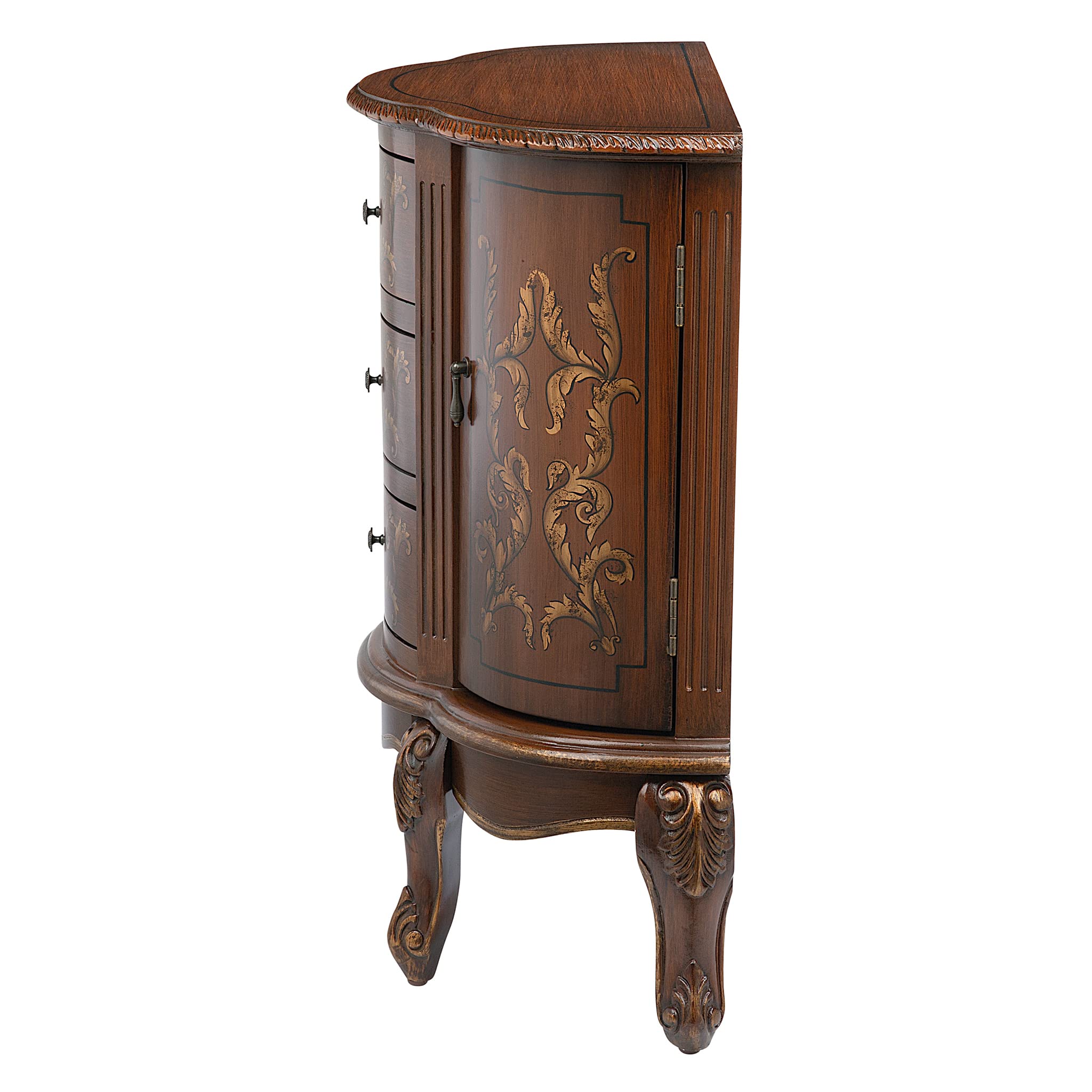 Design Toscano Villa Lucchesi Serpentine Console Table with Drawers and Cupbords, 32 Inches Wide, 13 Inches Deep, 30 Inches High, Full Color Finish
